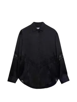 MSGM Lace Panel Long Sleeve Shirt