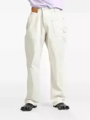 JW Anderson Logo-patch Denim Jeans - Neutrals