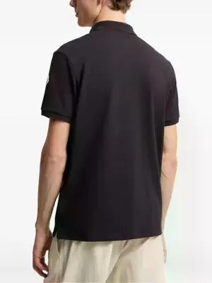 Moncler Logo-patch Striped-trim Polo Shirt