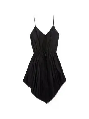 MSGM Lace Trim Handkerchief Hem Dress - Black