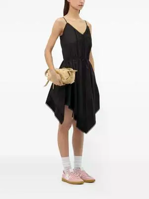 MSGM Lace Trim Handkerchief Hem Dress - Black