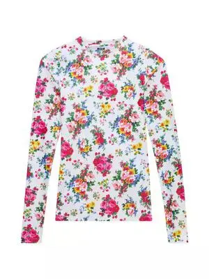 MSGM Floral-pattern T-shirt - White