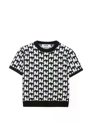 MSGM Patterned Short-sleeve T-shirt - Black