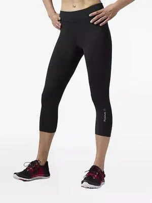 REEBOK Logo-detail Cropped Leggings - Black