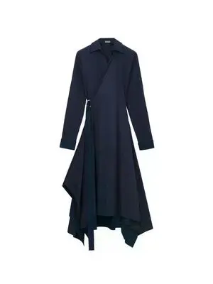 Loewe Layered Belted Midi Dress - Blue
