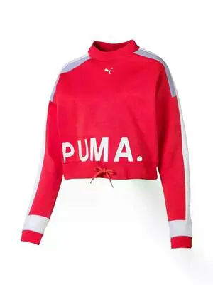 PUMA Colourblock Chase Crop Top - Red