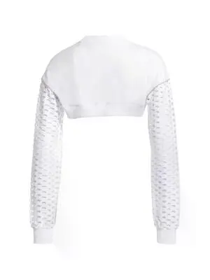 PUMA Cropped Mesh Sleeve Sweatshirt