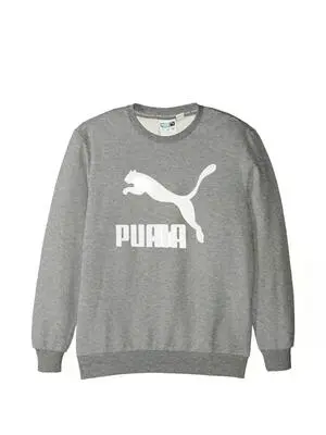 PUMA Logo-print Crew-neck Sweatshirt - Grey