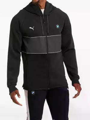 PUMA Logo-print Zip Up Hoodie - Black