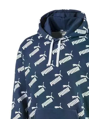 PUMA Amplified Logo-print Hoodie - Blue