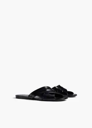 Khaite Liria Flat Sandal - Black
