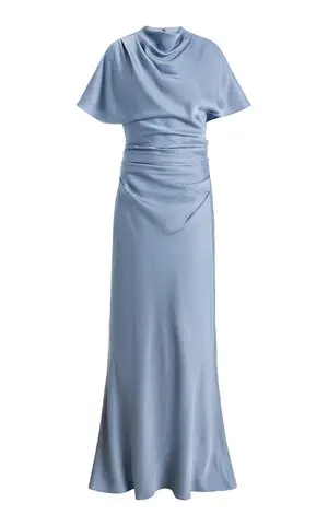 Simkhai Annibelis Draped Satin Gown - Light Blue