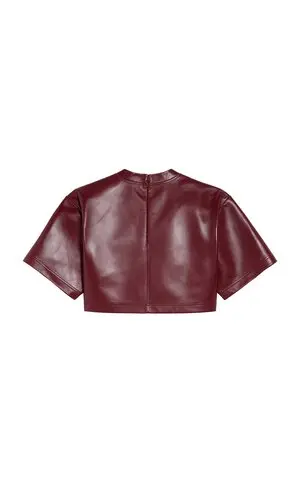 Balenciaga Cropped Lambskin Leather T-shirt