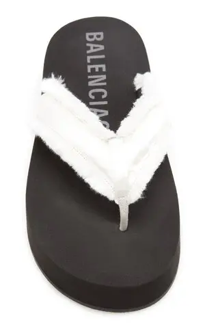 Balenciaga Silk-trimmed Platform Flip Flop