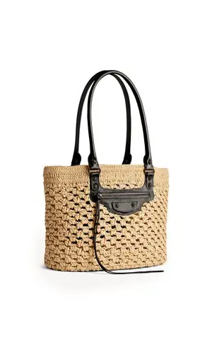 Balenciaga Le City Medium Raffia Basket Bag