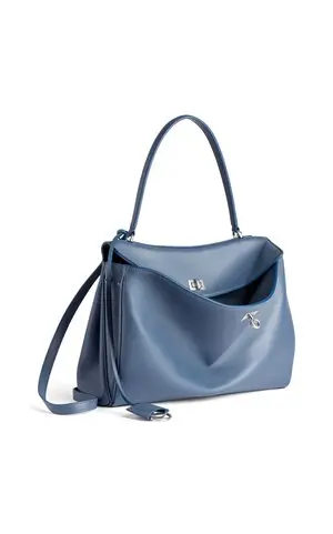 Balenciaga Rodeo Medium Leather Top Handle Bag - Blue