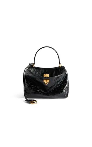 Balenciaga Rodeo Mini Croc-effect Leather Top Handle Bag