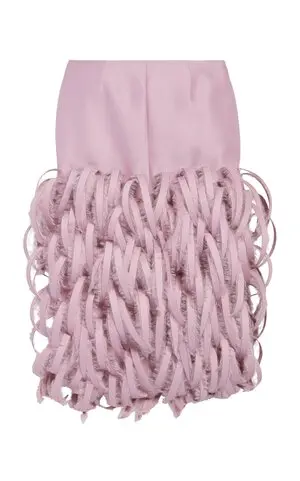Balenciaga Feather-embroidered Midi Skirt