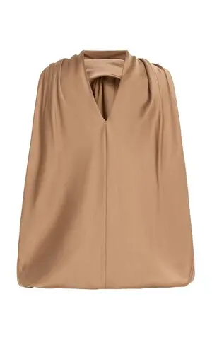 Simkhai Satin Cape Top - Tan