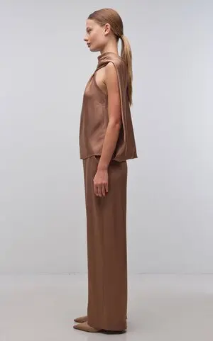 Simkhai Satin Cape Top - Tan