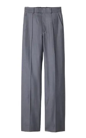 NILI LOTAN Etoile Wool Flared Pants - Grey