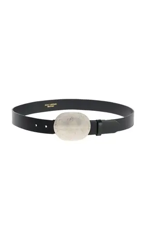 NILI LOTAN Wayne Leather Belt - Black