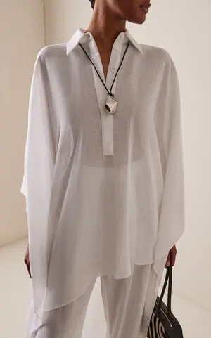 Michael Kors Asymmetric Linen Caftan