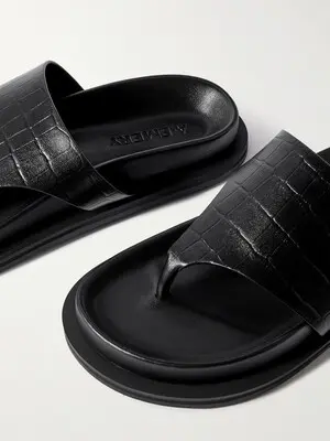 A.emery Imara Croc-effect Leather Sandals - Black