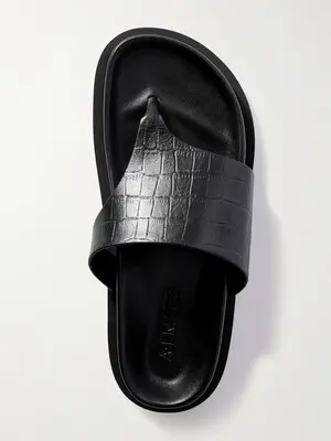 A.emery Imara Croc-effect Leather Sandals - Black