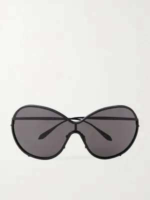 Alaïa Large Round-frame Metal Sunglasses