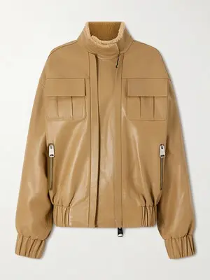 Khaite Malone Shearling-lined Bomber Jacket - Neutrals