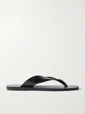 A.emery Kinto Lizard-effect Leather Flip Flops