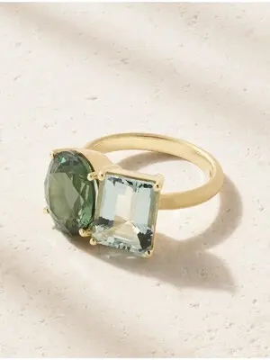 Irene Neuwirth 18-karat Gold, Tourmaline And Aquamarine Ring - Green