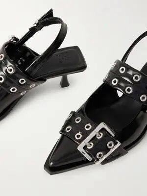 GANNI Feminine Buckle Vegan Slingback Pumps