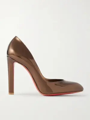 CHRISTIAN LOUBOUTIN Fannylove 100 Patent-leather Pumps - Metallic
