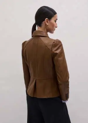ME+EM Slim Fit Leather Utility Jacket