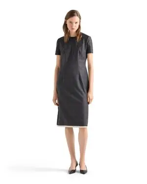 Prada Checked Wool Sheath Dress - Grey
