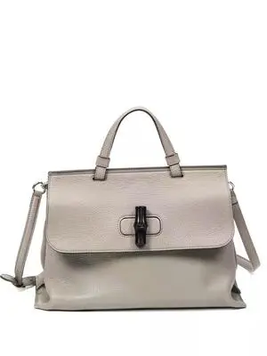 Gucci Medium Bamboo Daily Two-way Handbag - Grey