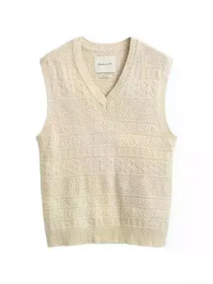 Gant Textured V-neck Knit Vest