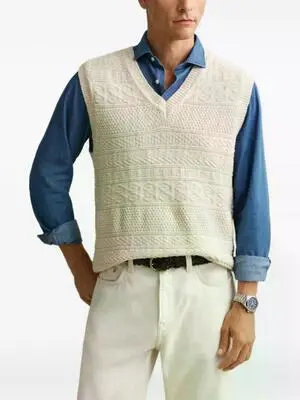 Gant Textured V-neck Knit Vest