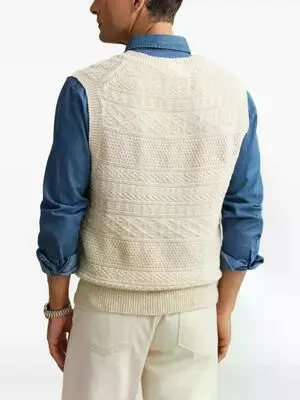 Gant Textured V-neck Knit Vest