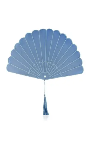 CHEFANIE Set-of-four Fan Linen Placemats - Blue