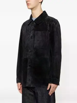 YVES SALOMON Button-fastening Suede Jacket - Blue