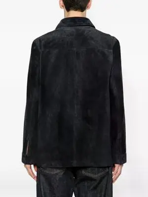 YVES SALOMON Button-fastening Suede Jacket - Blue