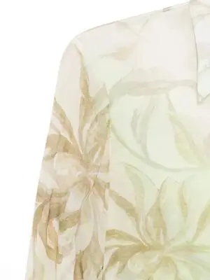 SEMICOUTURE Floral Tie-waist Shirt - Neutrals