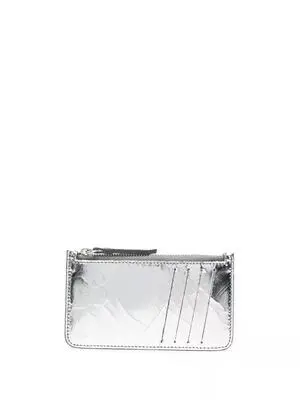 MAISON MARGIELA Mirror-effect Zipped Card Holder - Silver