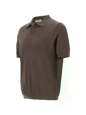 KANGRA Ribbed Short-sleeve Polo-collar T-shirt