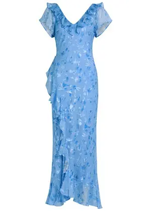 Rixo Meadow Devoré Silk-blend Maxi Dress
