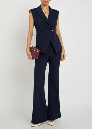 Veronica Beard Ciel Crepe Vest - Navy