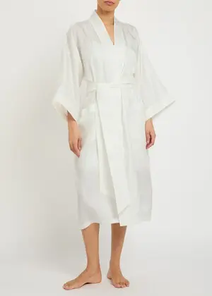 Olivia Von Halle Sabine Silk Robe - Ivory